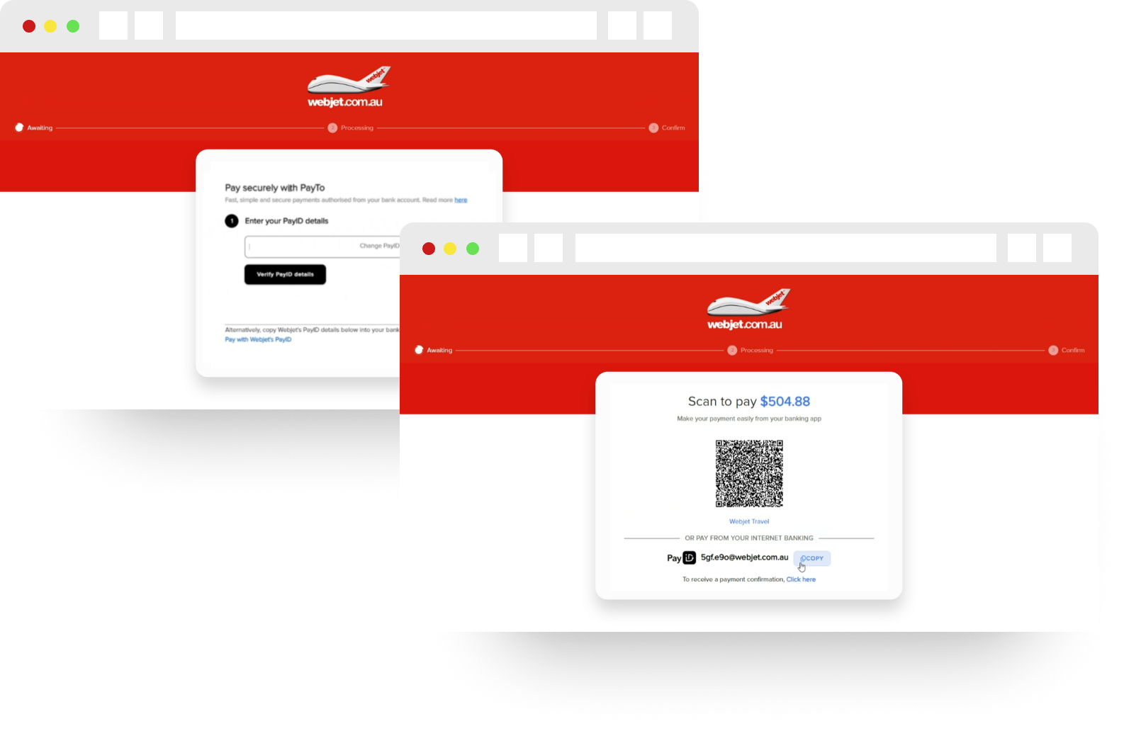 Pay by Bank. PayID. PayTo. | Webjet AU